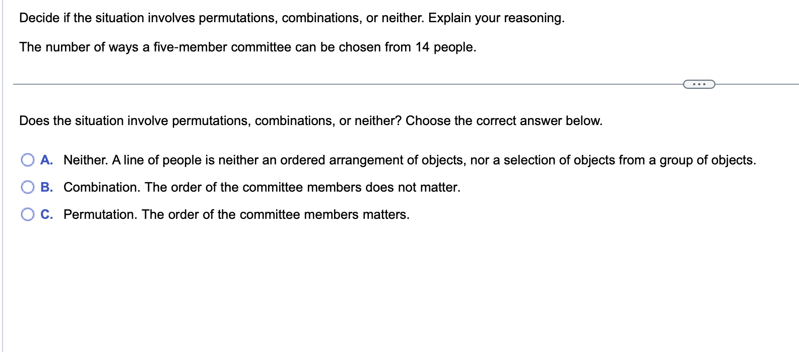 Solved Decide if the situation involves permutations, | Chegg.com