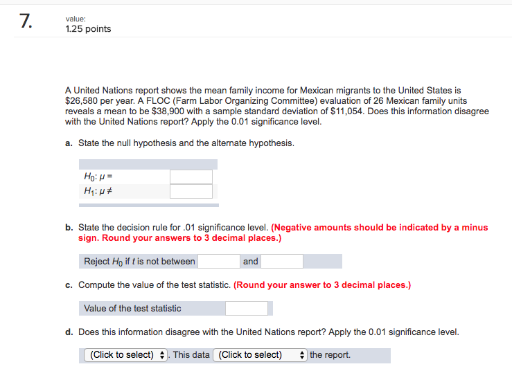 Solved 7. value: 1.25 points A United Nations report shows | Chegg.com