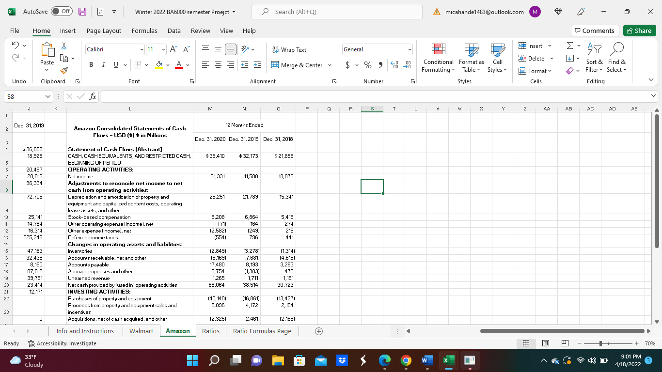 Use the following 10-k forms for Walmart and Amazon | Chegg.com