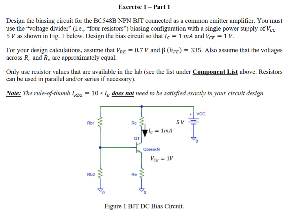Solved Component List: Transistor: BC548B. The data sheet of | Chegg.com