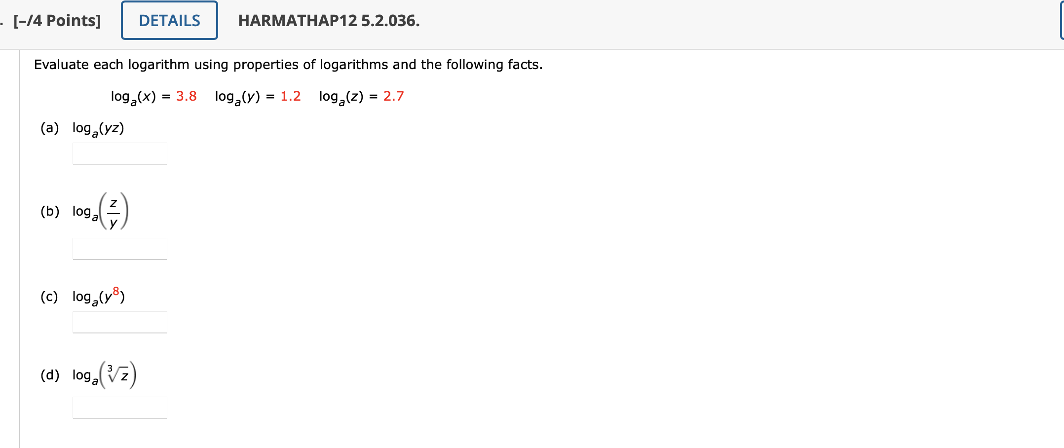 Solved Evaluate each logarithm using properties of | Chegg.com
