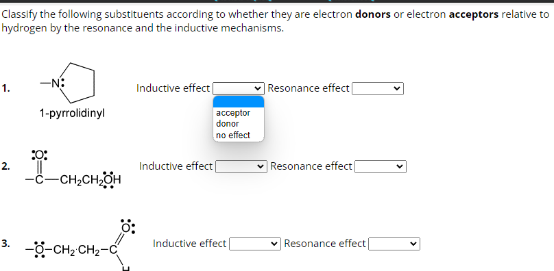 Solved Classify the following substituents according to | Chegg.com