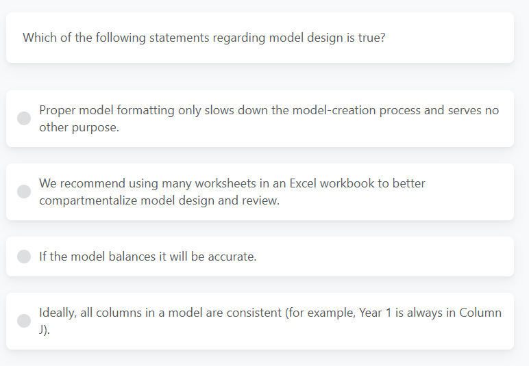Solved Which of the following statements regarding model | Chegg.com