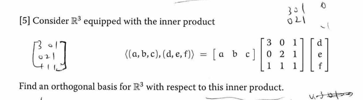 Solved 3이 021 [5] Consider R3 equipped with the inner | Chegg.com