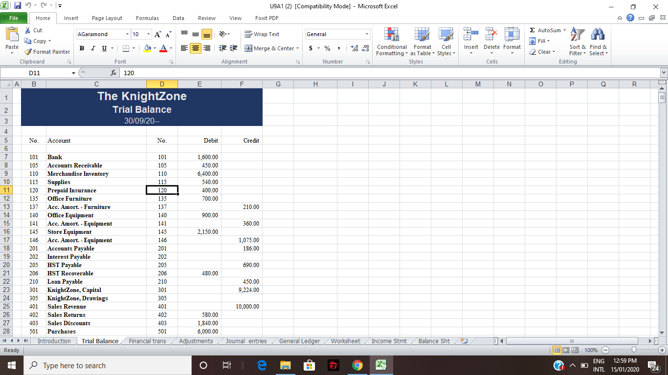 Summative Project BAF3M Financial Accounting | Chegg.com