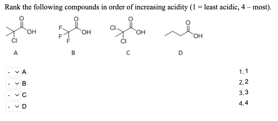 Rank the following compounds in order of increasing | Chegg.com