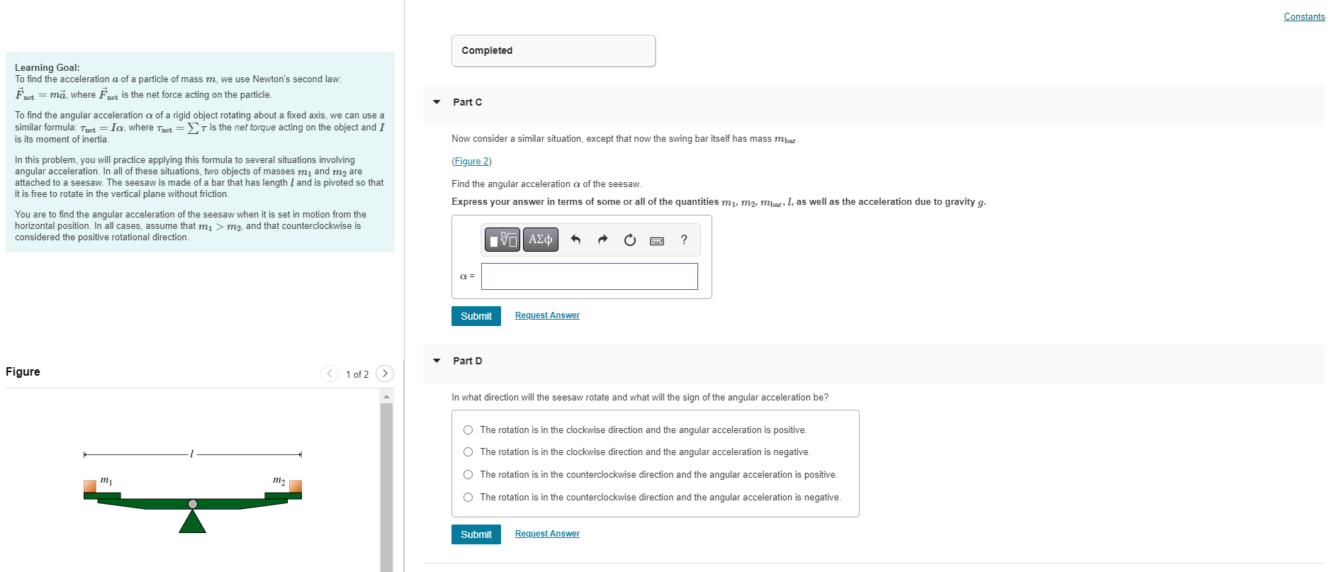 Solved Learning Goal: To find the acceleration a of a | Chegg.com
