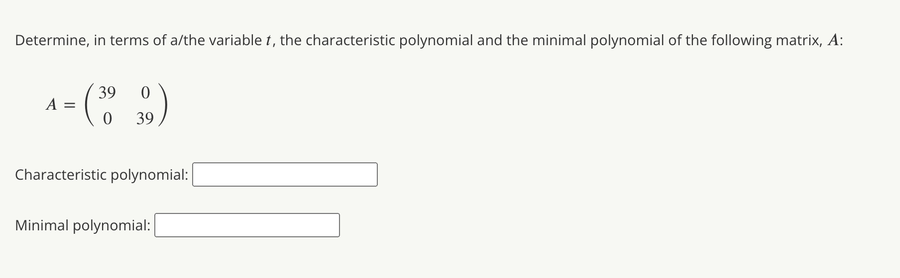 Solved Determine, in terms of a/the variable t, the | Chegg.com