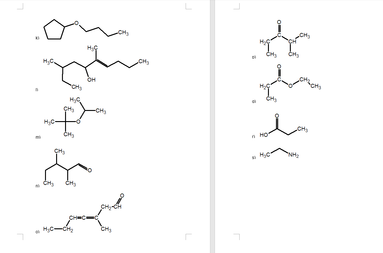 Solved 7 CH3 H3C-HC Part C: Name the following compounds: | Chegg.com