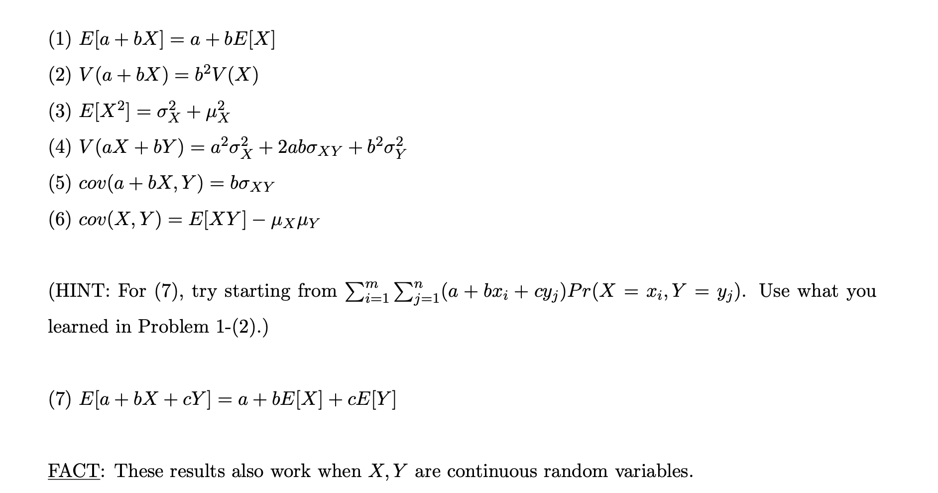Solved Let X,Y be discrete random variables. Let μX and σX2 | Chegg.com