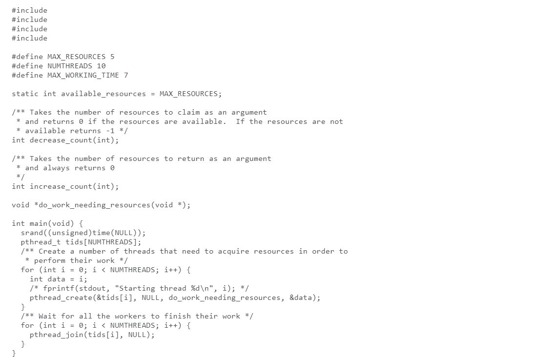 Solved Using a POSIX semaphore, fix the race condition. It | Chegg.com