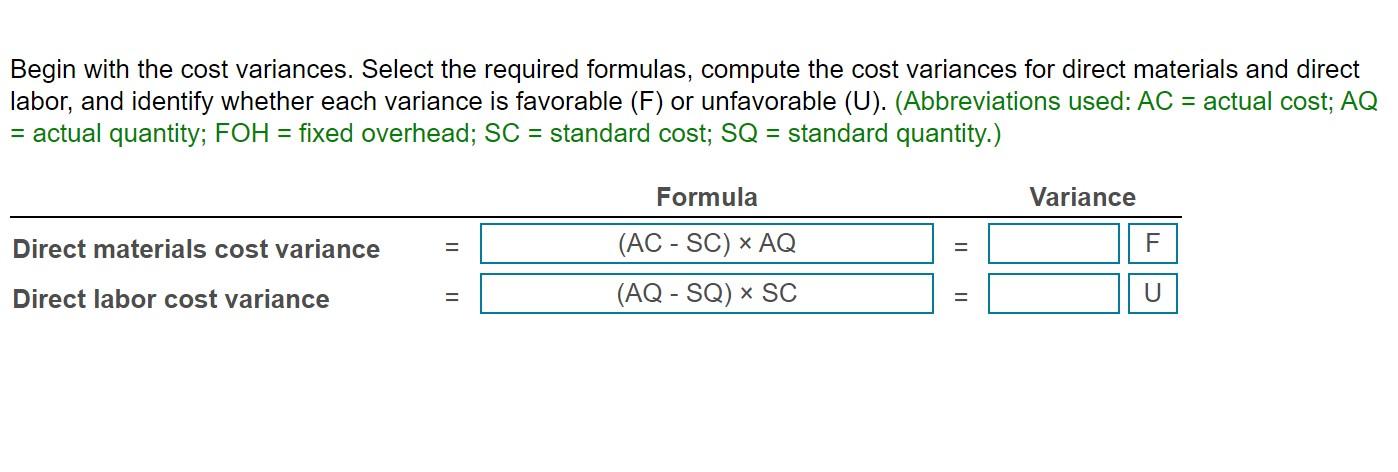 Requirement 1. Compute the overhead variances for the | Chegg.com