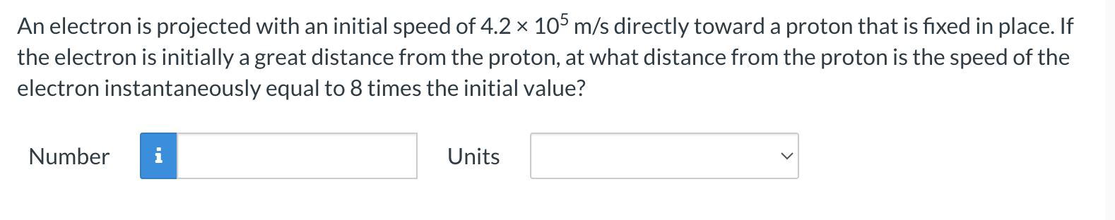 Solved An electron is projected with an initial speed of | Chegg.com