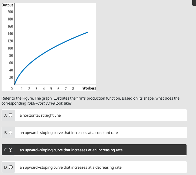 Solved 1) A) The production function is increasing at a | Chegg.com
