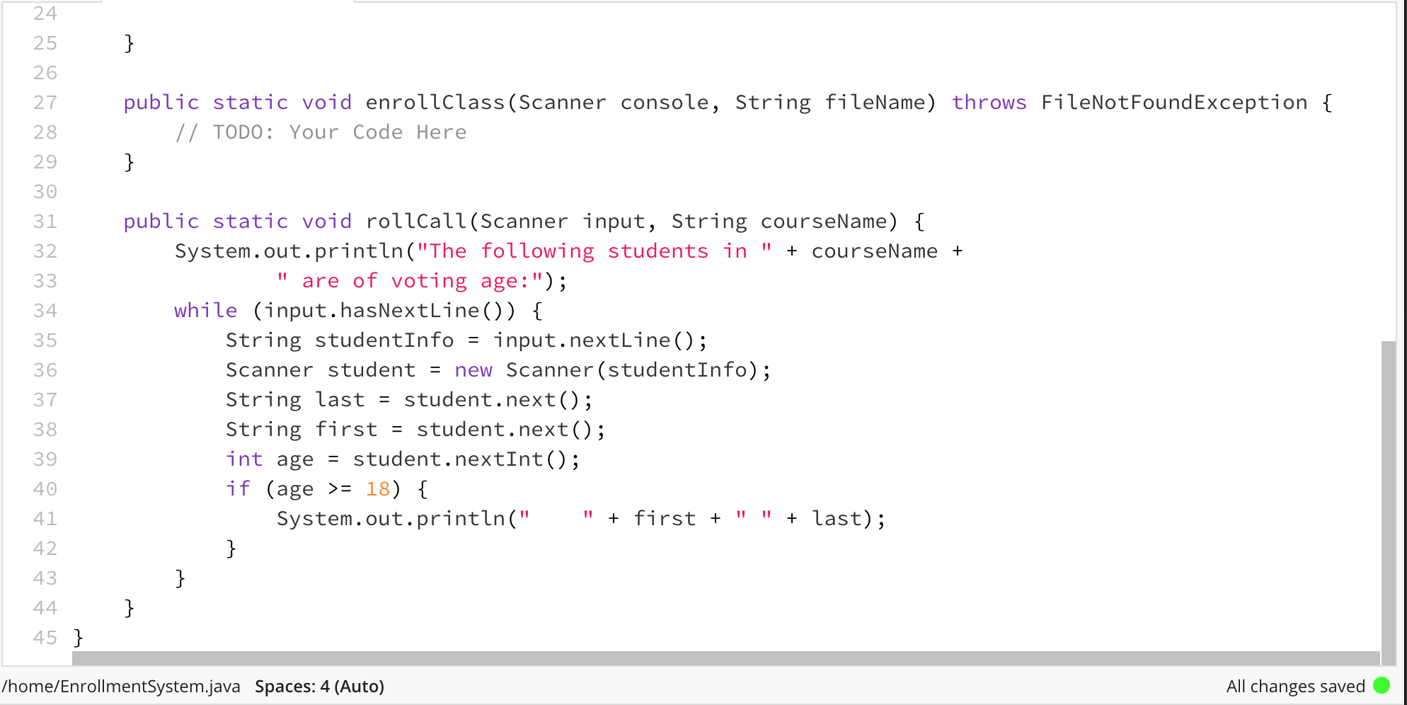 Solved The following run of our program: 기 K Would you like | Chegg.com