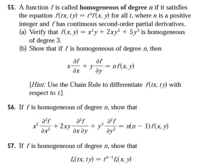Solved 55. A function f is called homogeneous of degree n if | Chegg.com