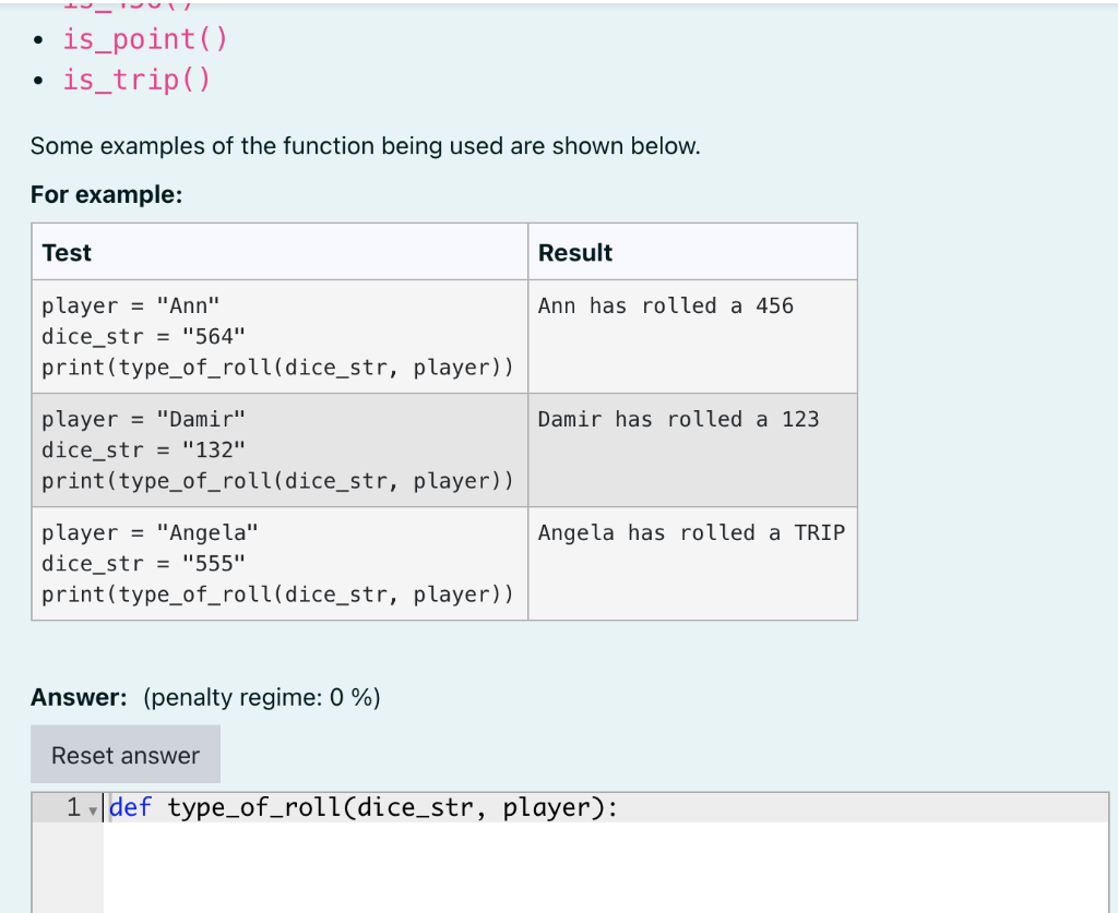 Solved Complete the type_of_roll() function that takes two | Chegg.com