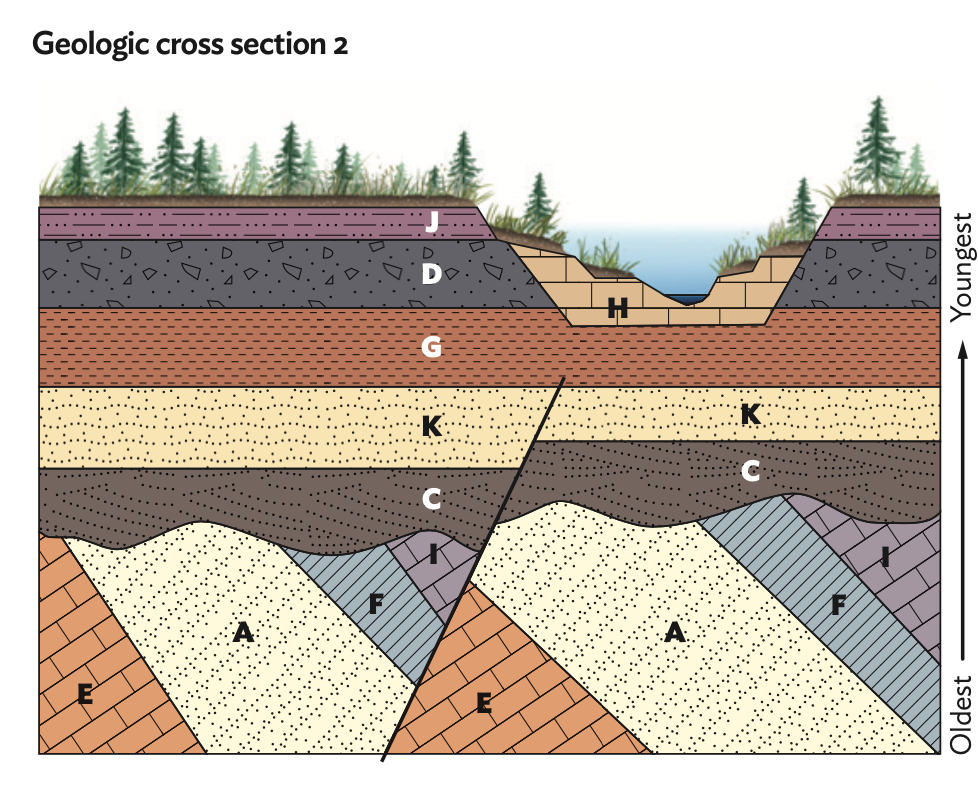 Solved For each cross-section, list the rock units from | Chegg.com