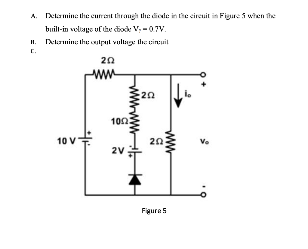 Solved A. Determine the current through the diode in the | Chegg.com