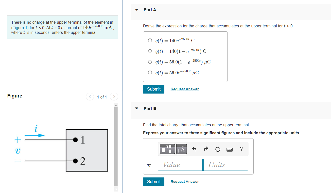Solved There is no charge at the upper terminal of the | Chegg.com