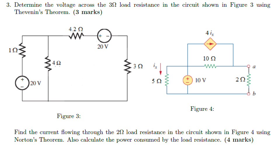 Solved Determine the voltage across the 3Ω ﻿load resistance | Chegg.com