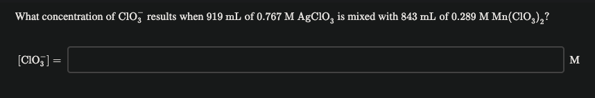Solved What concentration of ClO−3ClO3− results when 919 | Chegg.com