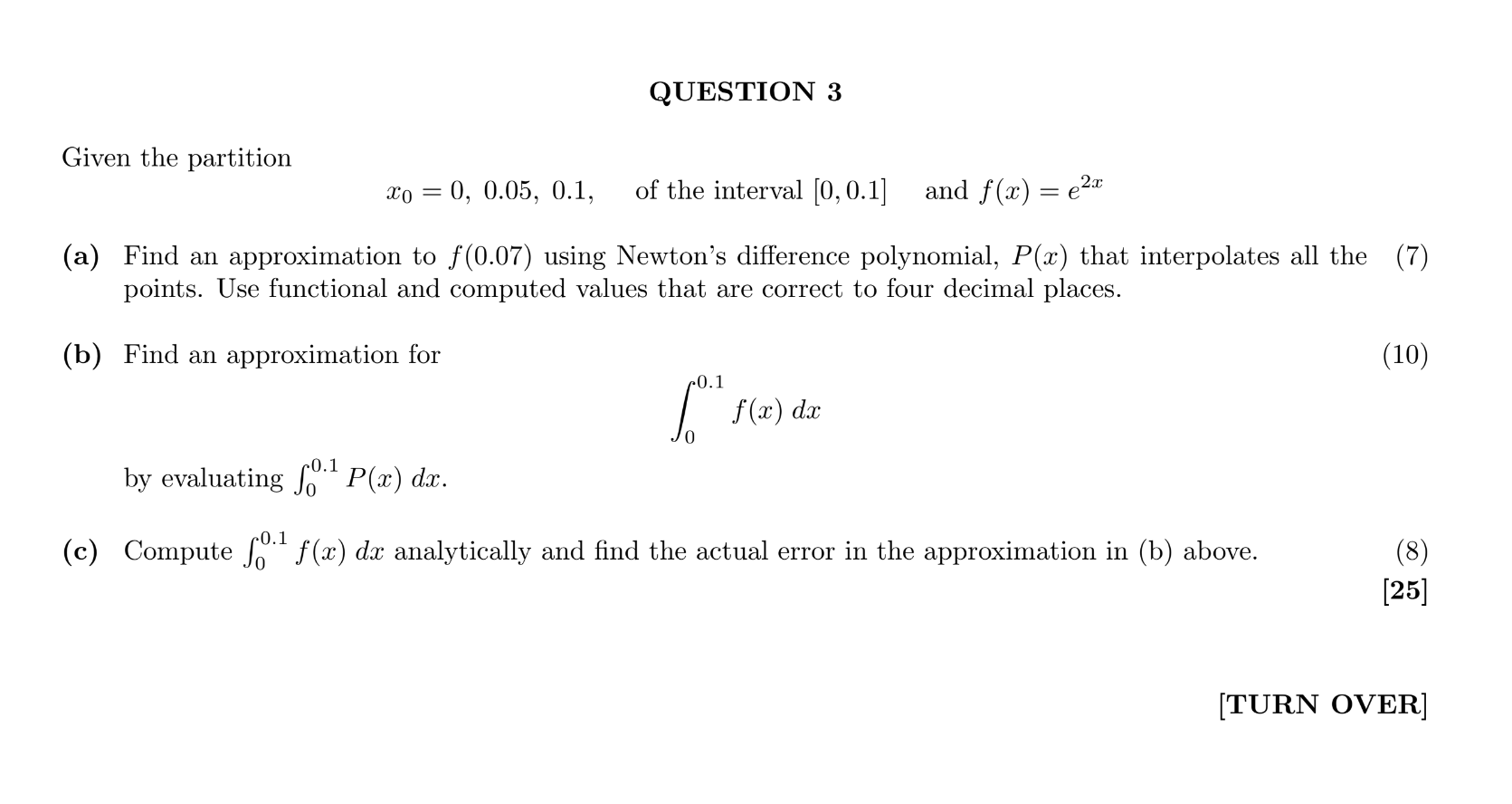 Solved Given the partition x0=0,0.05,0.1, of the interval | Chegg.com