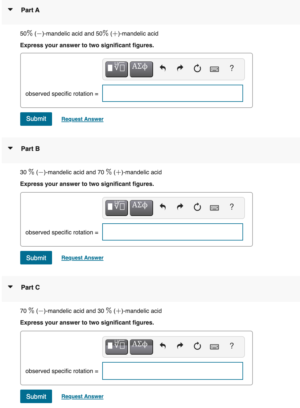 Solved (+)-Mandelic acid has a specific rotation of +158. | Chegg.com