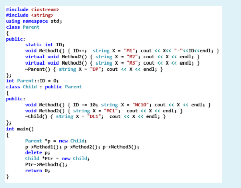 Solved #include #include using namespace std; class Parent | Chegg.com