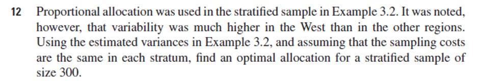Solved 12 Proportional allocation was used in the stratified | Chegg.com
