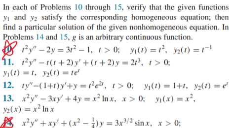 Solved In each of Problems 10 through 15 , verify that the | Chegg.com