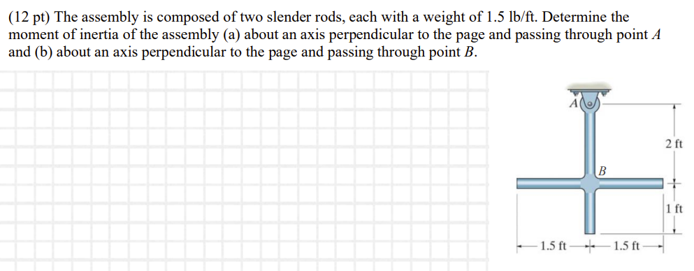 Solved (12 pt) The assembly is composed of two slender rods, | Chegg.com