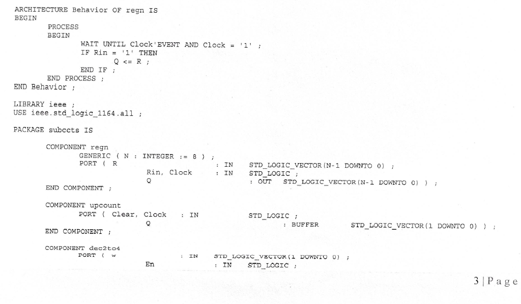 Problem: Based on the given VHDL codes... (a) | Chegg.com