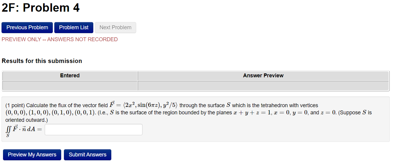 Solved PREVIEW ONLY - ANSWERS NOT RECORDED Results for this | Chegg.com