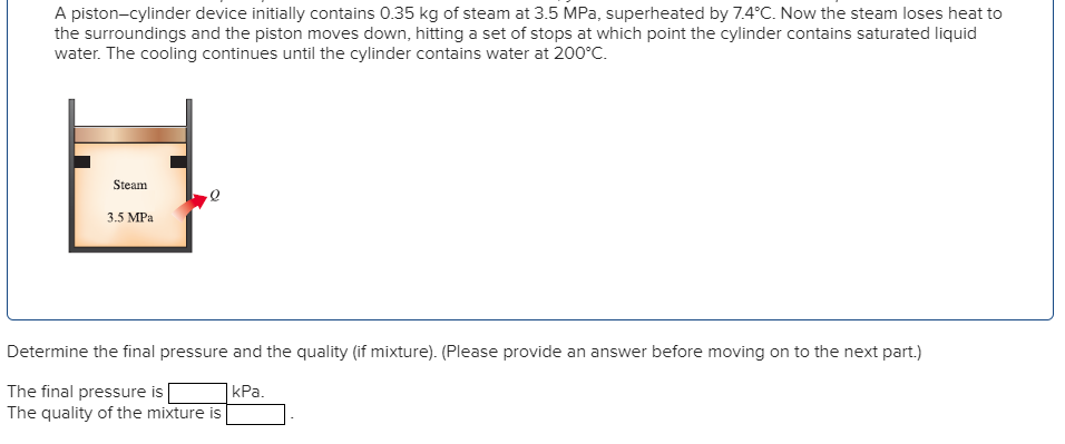Solved A piston-cylinder device initially contains 0.35 kg | Chegg.com