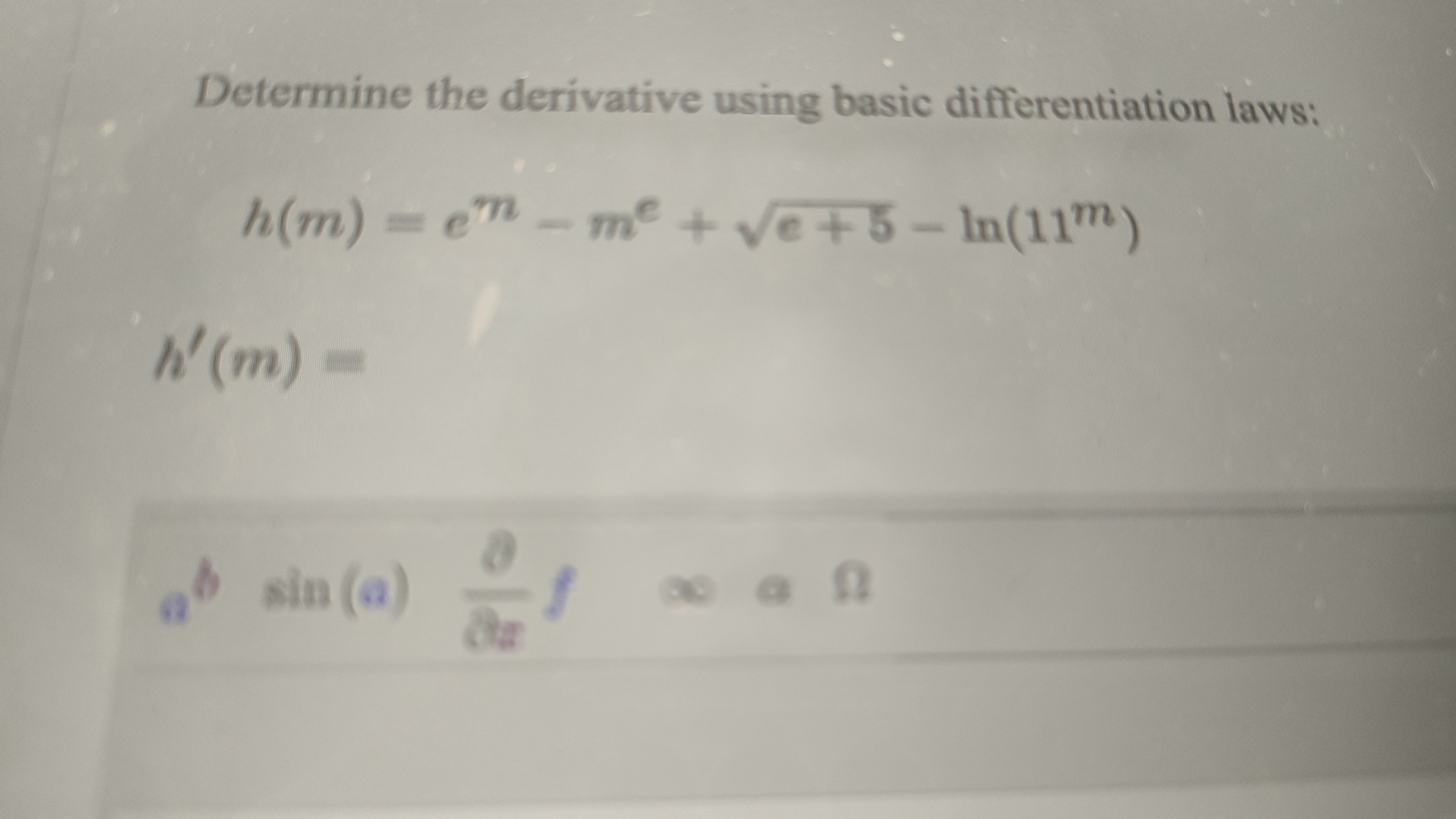 Solved Determine the derivative using basic differentiation | Chegg.com