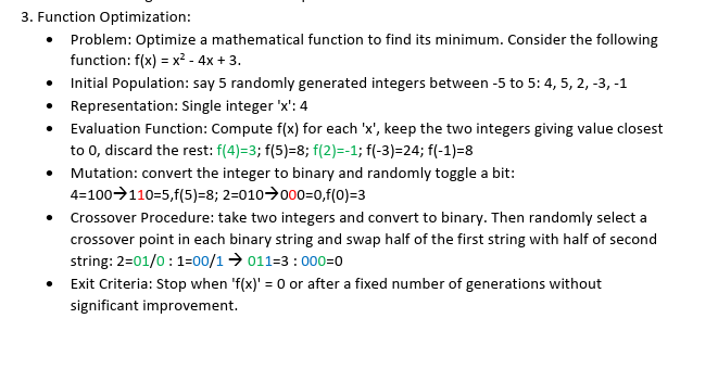 Solved 3 Function Optimization Problem Optimize A