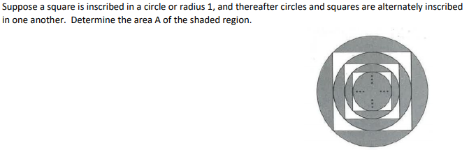 Solved Suppose a square is inscribed in a circle or radius | Chegg.com