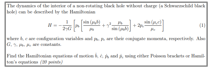 Solved The dynamics of the interior of a non-rotating black | Chegg.com