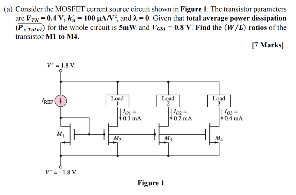 Solved are Vin (a) Consider the MOSFET current source | Chegg.com