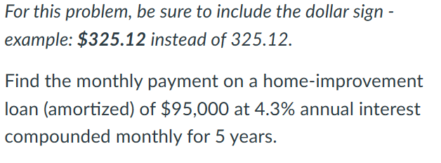 Solved For this problem, be sure to include the dollar sign | Chegg.com