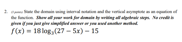 Solved State the domain using interval notation and the | Chegg.com