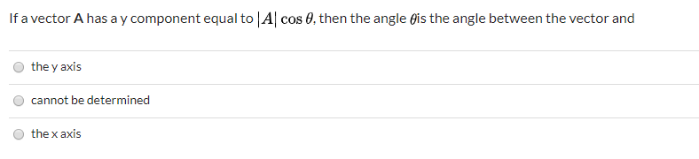 Solved If a vector A has a y component equal to Acos , then | Chegg.com