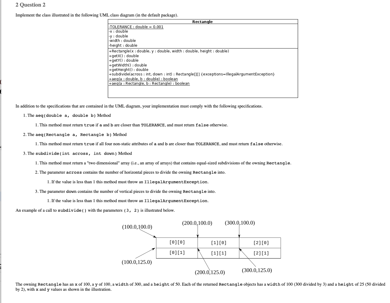 Solved 2 Question 2 Implement the class illustrated in the | Chegg.com
