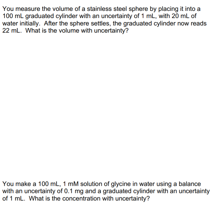 Solved Determine the absolute uncertainty for the calculated | Chegg.com