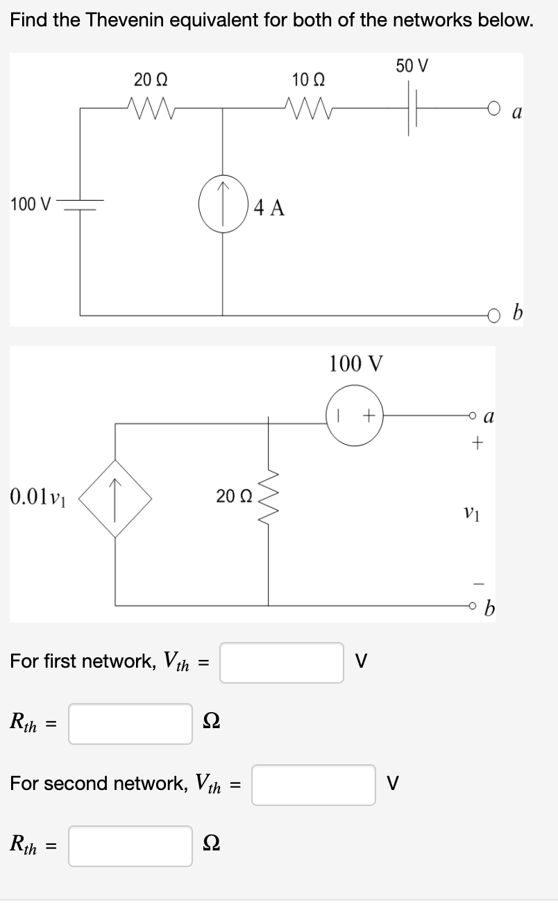 Solved Find the Thevenin equivalent for both of the networks | Chegg.com