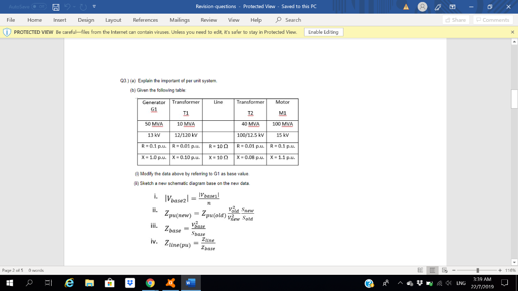 Solved AutoSave on 9 0 Revision-questions - Protected View - | Chegg.com
