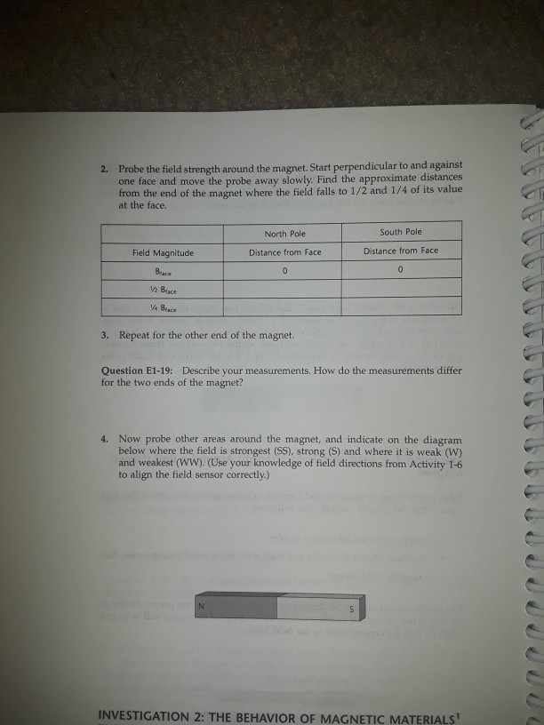Solved: Date PRE-LAB PREPARATION SHEET FOR LAB 9-MAGNETISM... | Chegg.com