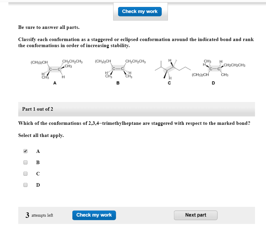 Solved Check my work Be sure to answer all parts. Classify | Chegg.com