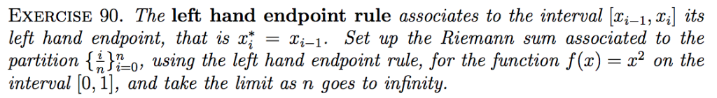 Solved EXERCISE 90, The left hand endpoint rule associates | Chegg.com